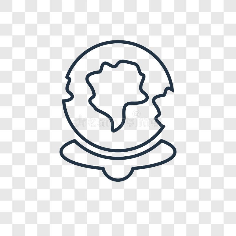 World Concept Vector Linear Icon Isolated on Transparent Background ...