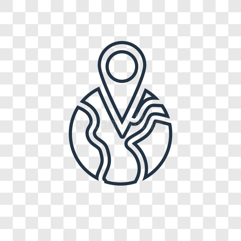 World Concept Vector Linear Icon Isolated on Transparent Background ...