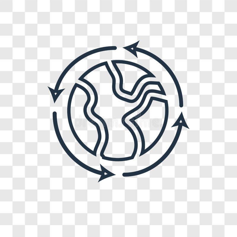 World Concept Vector Linear Icon Isolated on Transparent Background ...