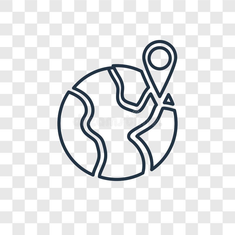 World Concept Vector Linear Icon Isolated on Transparent Background ...