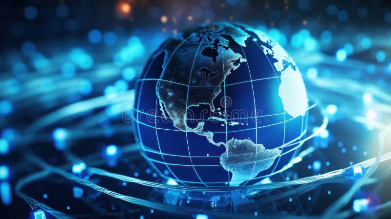 World Connected with Network. Global Networking Concept Stock ...