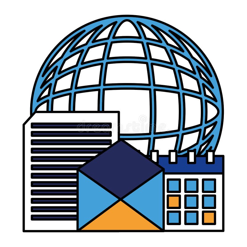 World Connection Email Calendar Document Stock Illustration ...