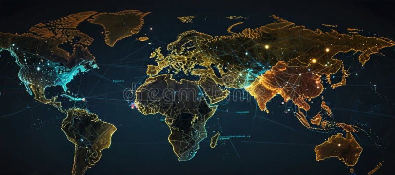 World Connectivity - Technology Connecting the Globe Stock Illustration ...