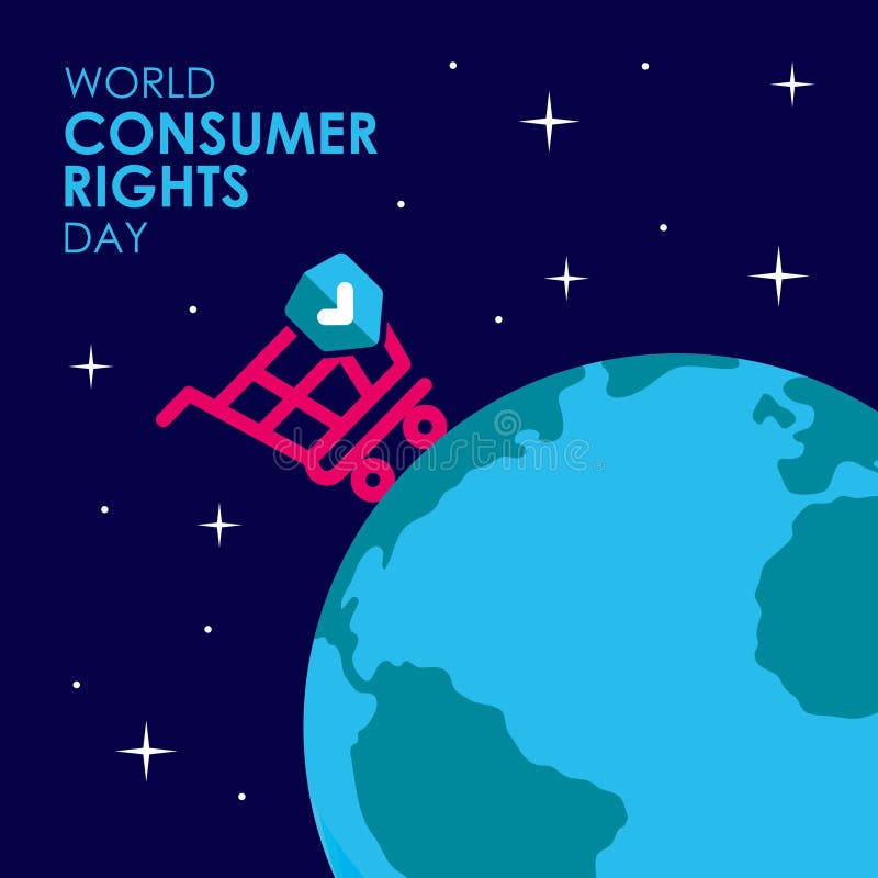 World Consumer Rights Day Poster Template with Globe Illustration Stock ...