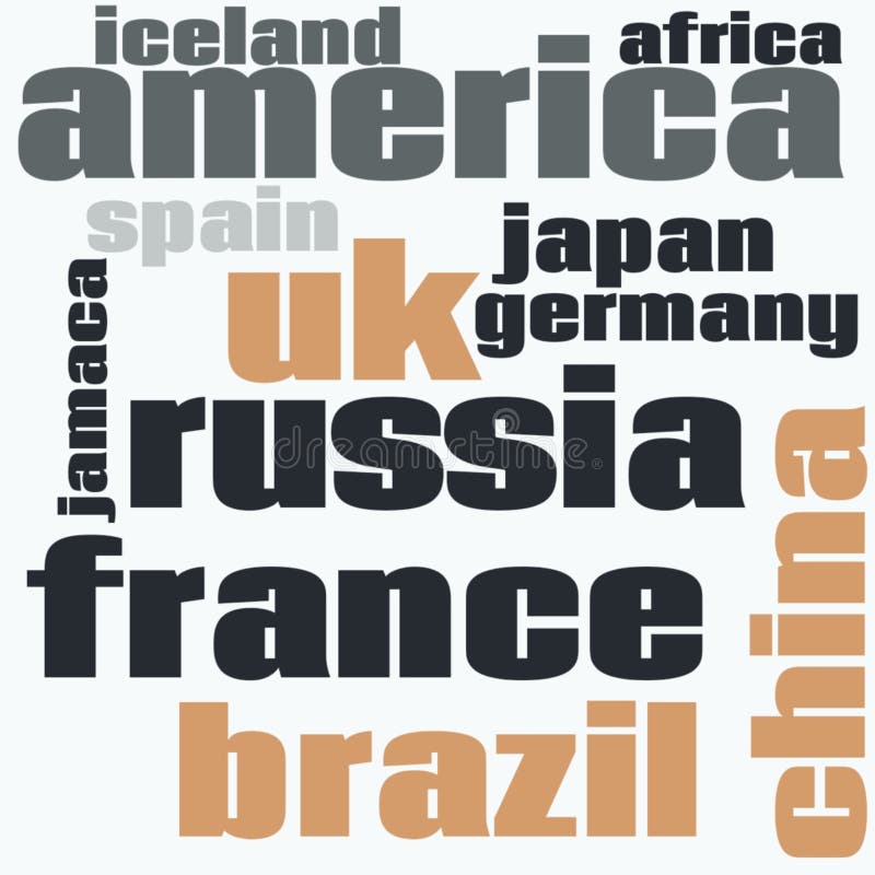 World Countries Text Educational Background Stock Illustration ...