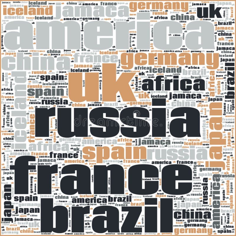 World Countries Text Educational Background Stock Illustration ...