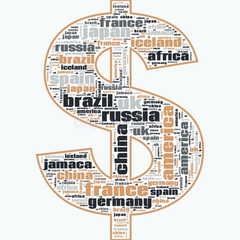 World Countries Text Educational Background Stock Illustration ...