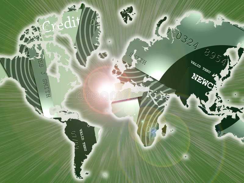 Credit Card World Map Globe Stock Illustrations – 711 Credit Card World ...