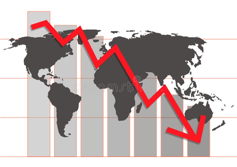Chart Americas down stock illustration. Illustration of canada - 91303