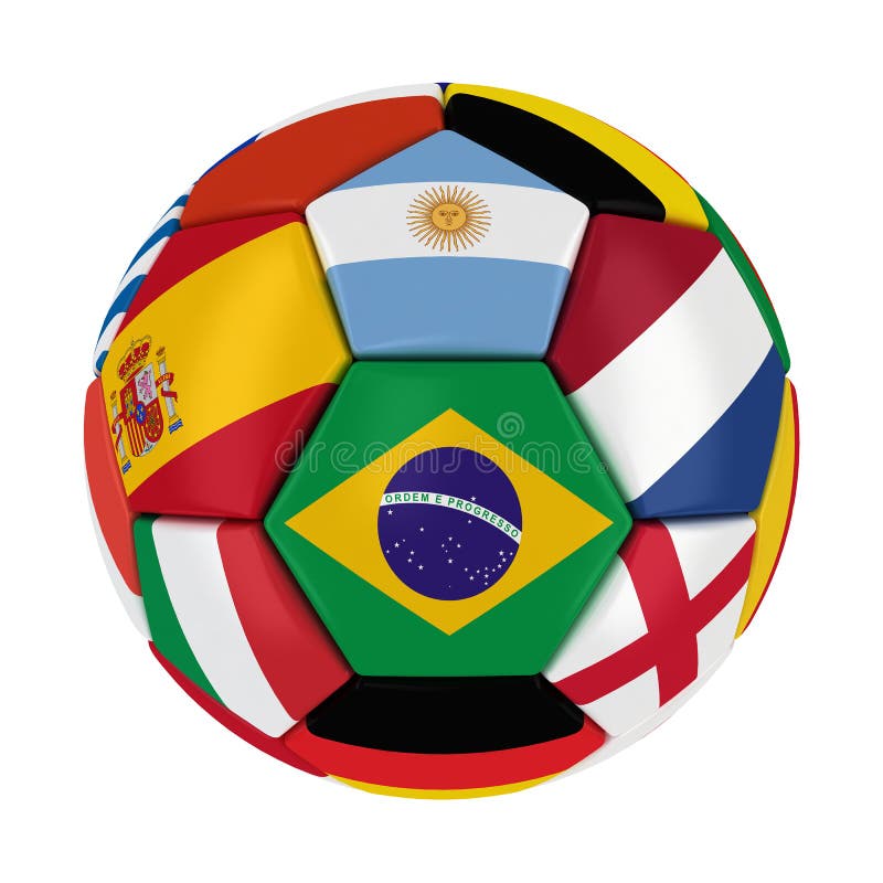 World Cup 2014 Brazil Ball with Country Flags Stock Illustration ...