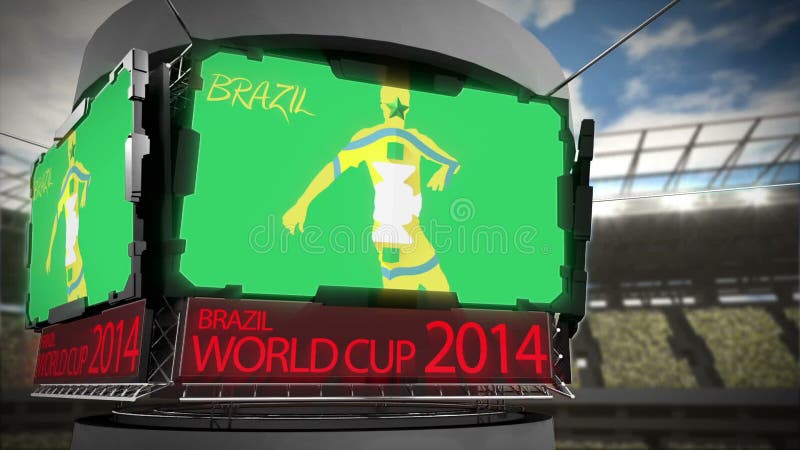 World Cup 2014 Animation in Large Stadium Stock Video - Video of ...