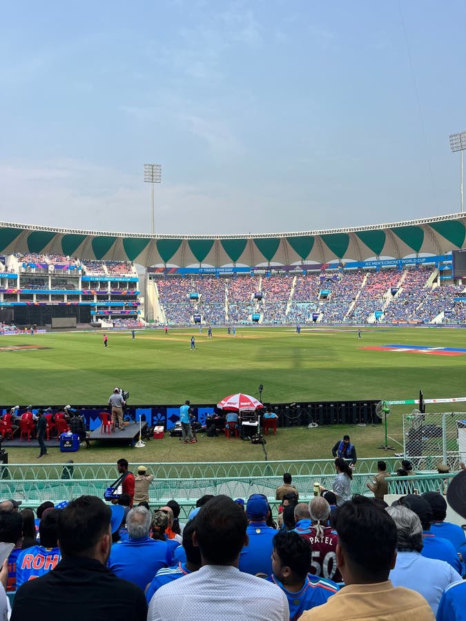 World Cup Cricket Match in India Editorial Stock Image - Image of fans ...