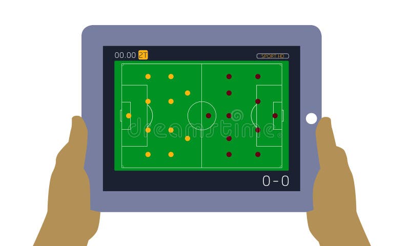 World Cup soccer on tablet stock illustration. Illustration of tactics ...
