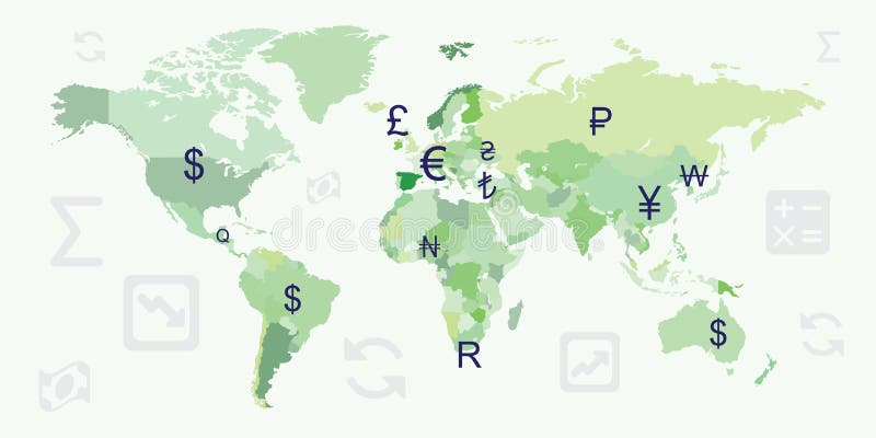 World Currencies Horizontal Stock Vector - Illustration of icon ...
