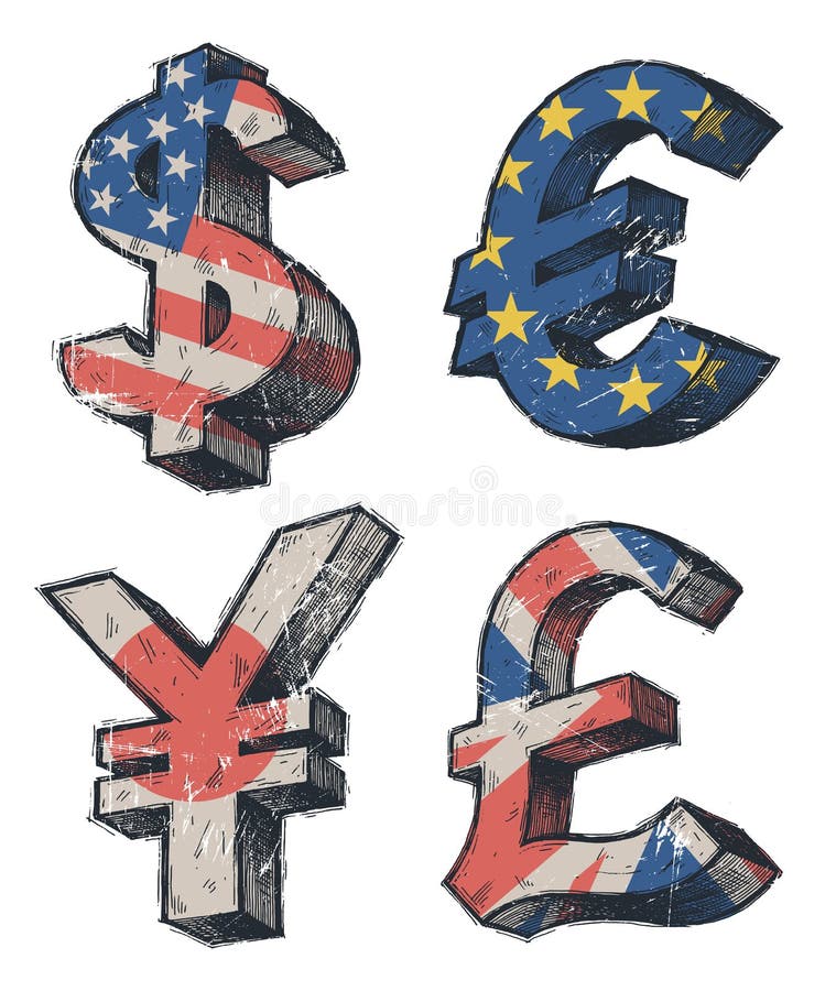 Dollar Pound Euro stock illustration. Illustration of euro - 28395746