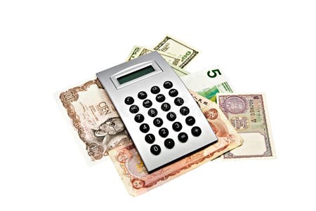World Currency with Calculator Stock Image - Image of calculator, banco ...