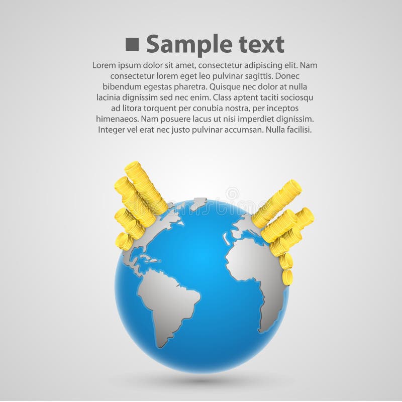 World currency earth stock vector. Illustration of realistic - 50053899