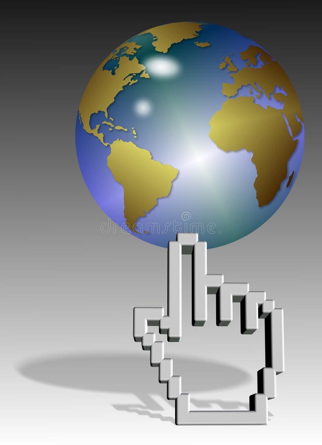 World on cursor stock illustration. Illustration of point - 25858562