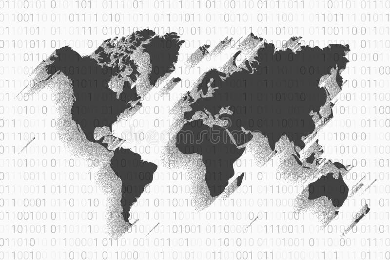 World Cyber Security Map. Cyberspace Internet Stock Vector ...