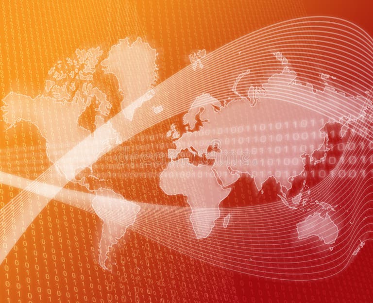 World data transfer orange stock illustration. Illustration of ...