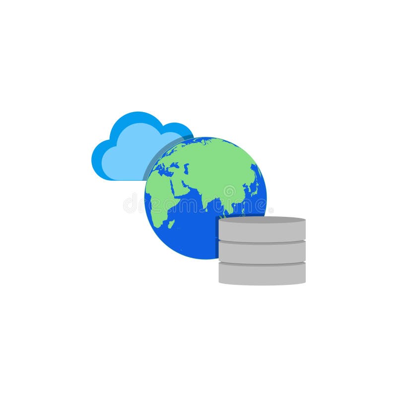 World Database Server Center Icon or Sign Stock Vector - Illustration ...