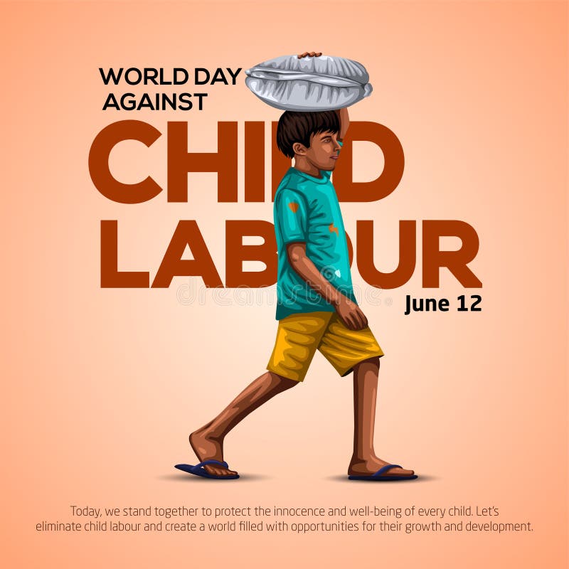 World Day Against Child Labor Concept with Child. Abstract Vector ...
