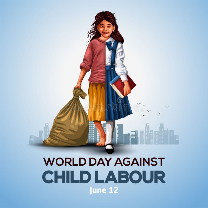 World Day Against Child Labor Concept with Child. Abstract Vector ...