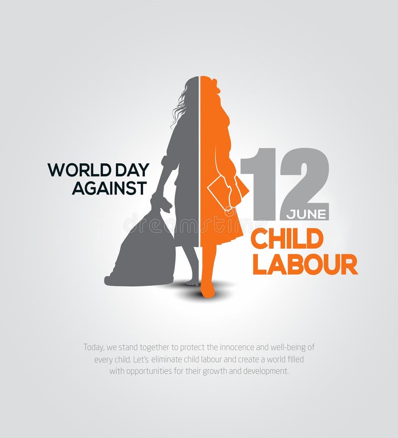 World Day Against Child Labor Concept with Child. Abstract Vector ...