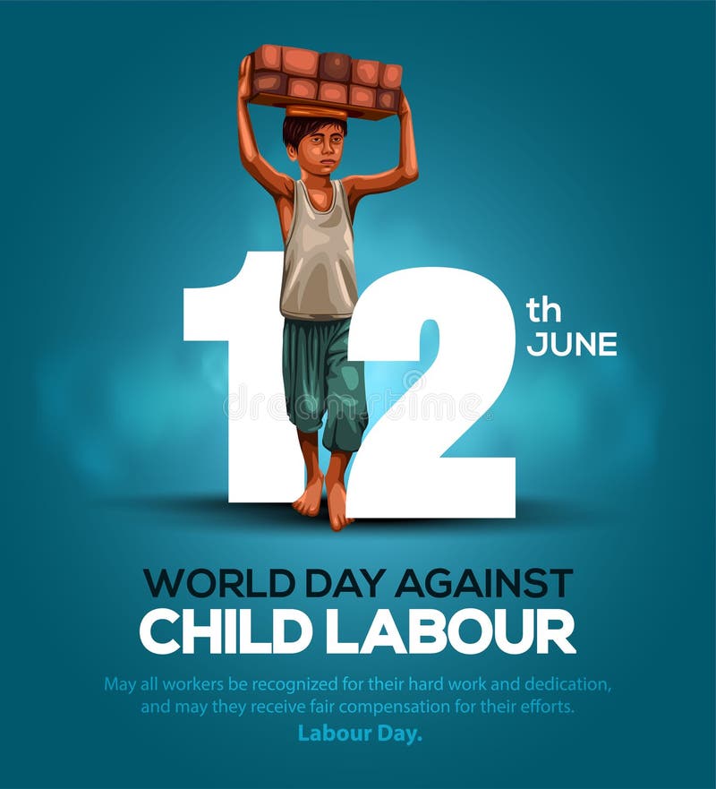 World Day Against Child Labor Concept with Child Bricks on the Head ...