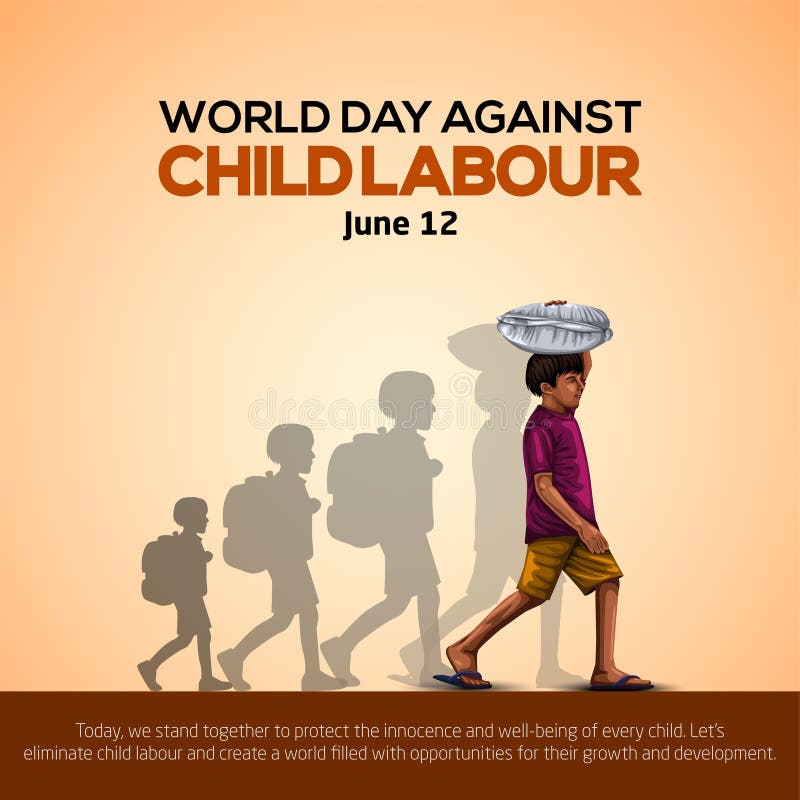 World Day Against Child Labour Concept with Child Sack on the Head ...