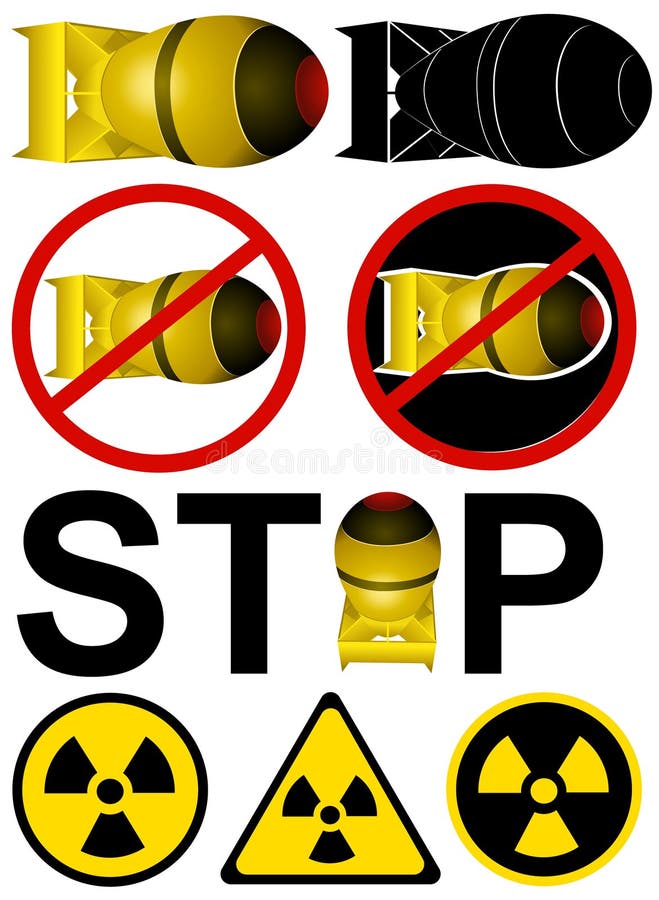 World Day Against Nuclear Tests. Set of Vector Illustrations Stock ...