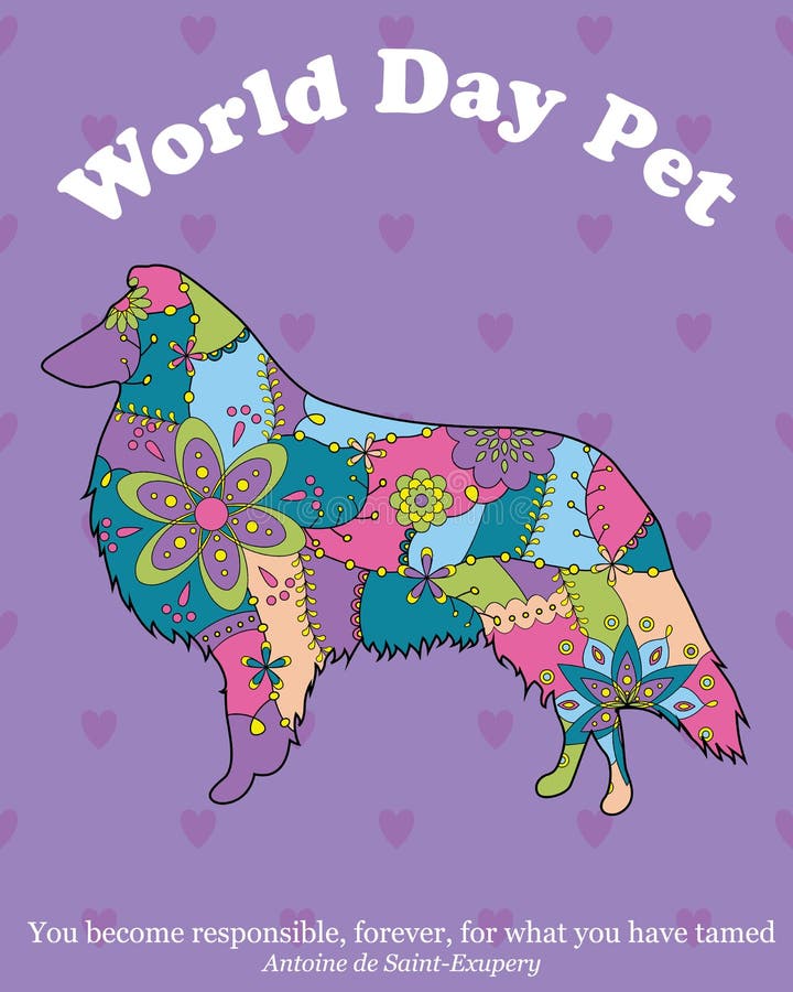 World day pet background stock illustration. Illustration of painted ...