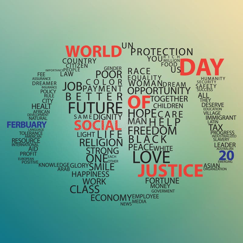 World Day of Social Justice Poster or Background Stock Vector ...