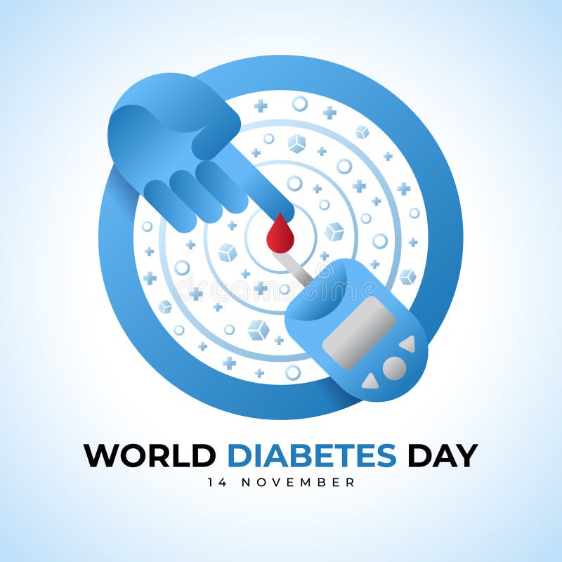 World Diabetes Day - Diabetes Blood Glucose Meter and Hand with Drop ...