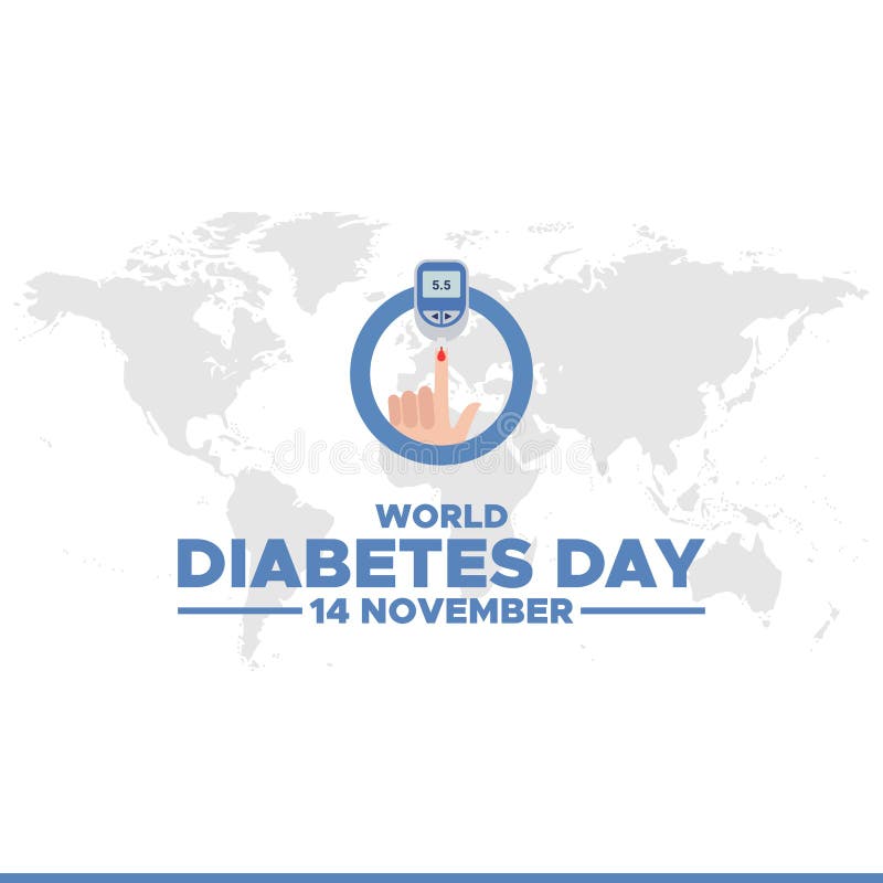 World Diabetes Day 14 November Greeting Card Stock Illustration