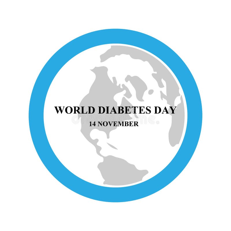 WORLD DIABETES DAY, 14 NOVEMBER Logo Blue Circle Diabetes with ...