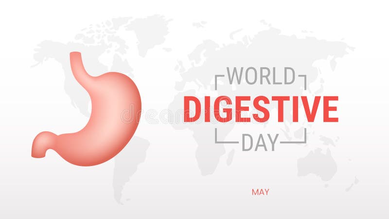 World Digestive Day on White Background Stock Vector - Illustration of ...