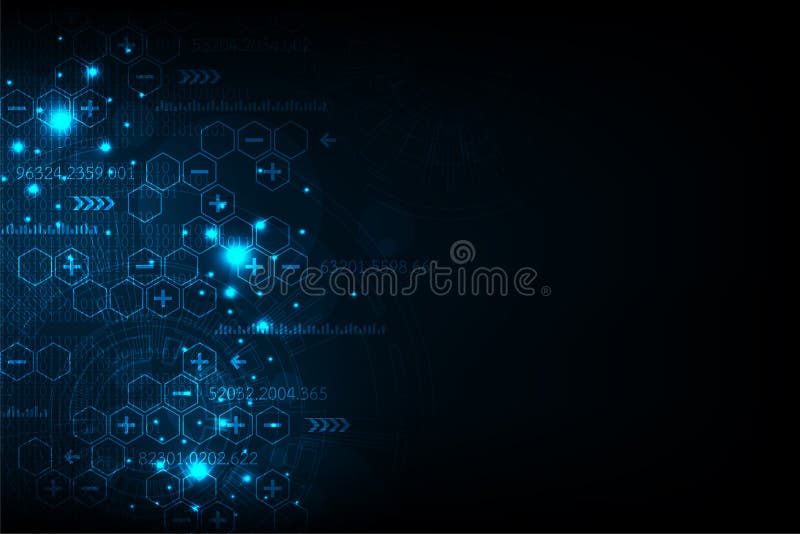 The World of Digital Computing. Stock Vector - Illustration of blue ...