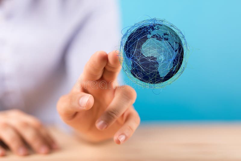 A the World Digital in Hand Stock Photo - Image of corporation, digital ...