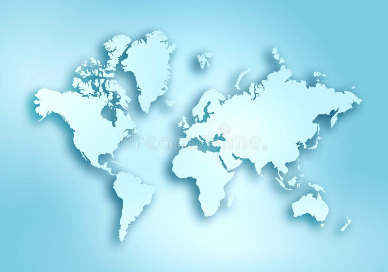 World Digital Outlined Map Background Stock Illustration - Illustration ...