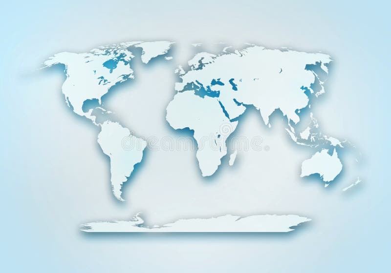 World Digital Outlined Map Background Stock Illustration - Illustration ...