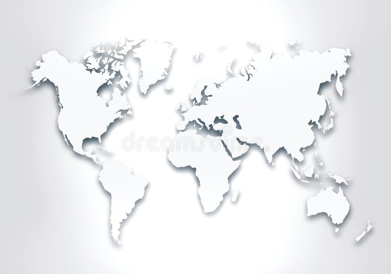 World Digital Outlined Map Background Stock Illustration - Illustration ...
