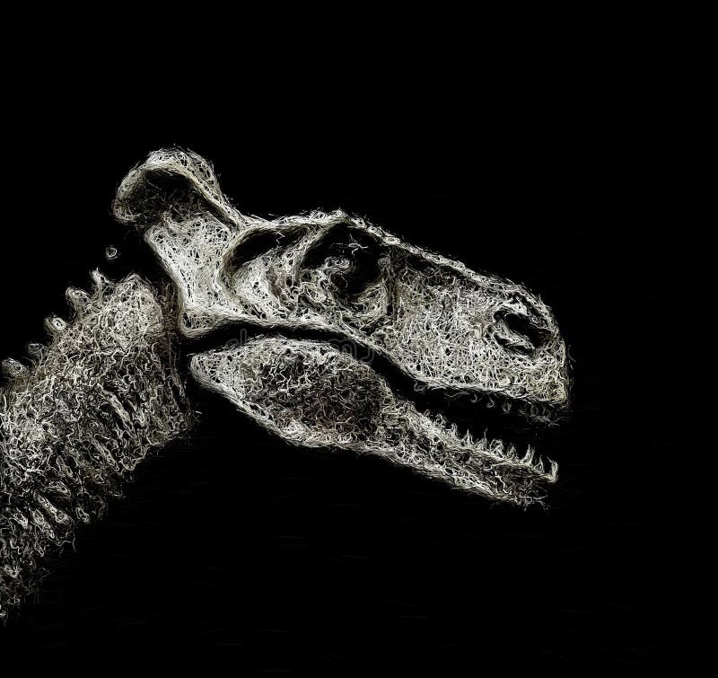 World of Dinosaur Line Art in Captivating Visuals Stock Illustration ...