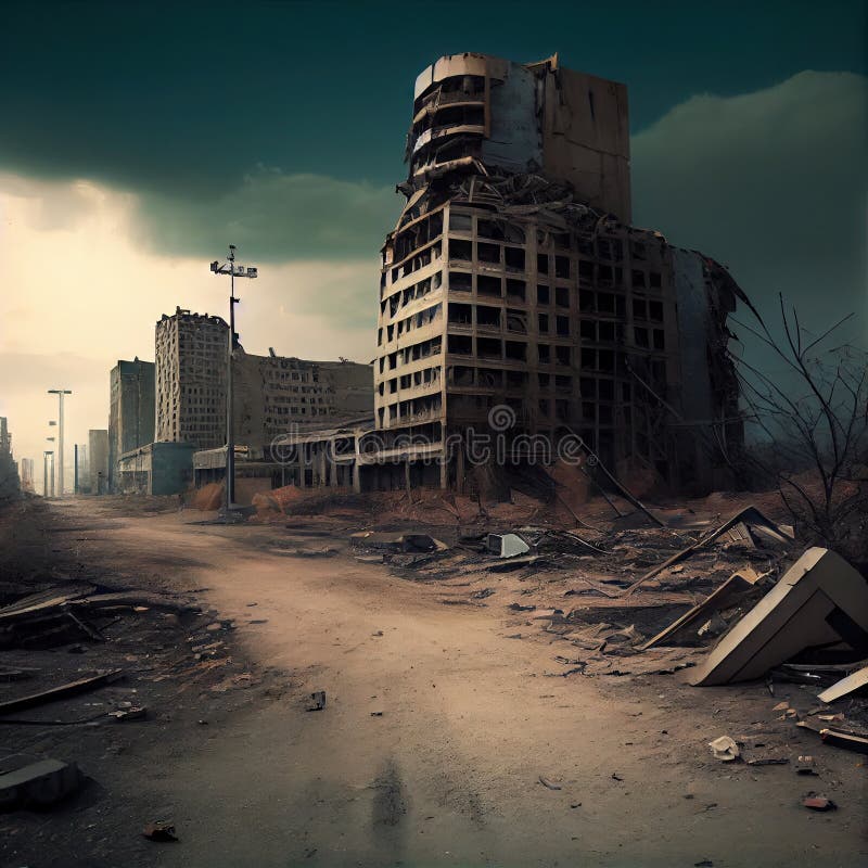 World after Disaster and Atomic War Empty Postapocalyptic City Stock ...