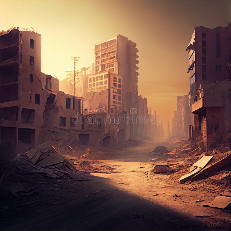 World after Disaster and Atomic War Empty Postapocalyptic City Stock ...