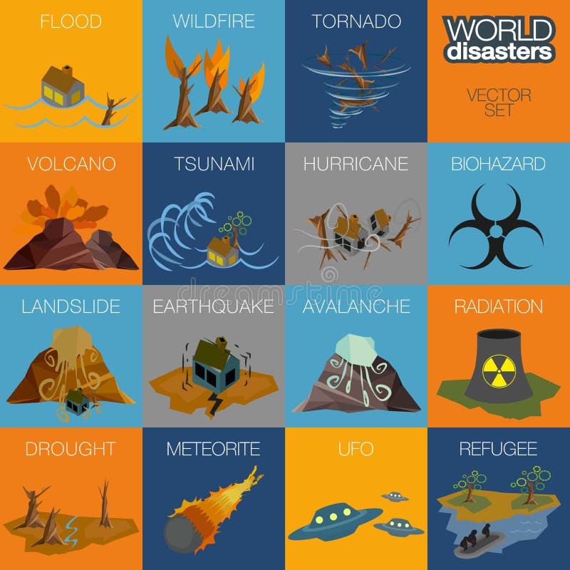 Disaster Concept 3 Flat Banners Set Stock Vector - Illustration of ...