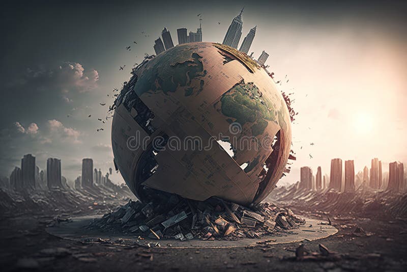 The World in Disastrous Situation Stock Illustration - Illustration of ...