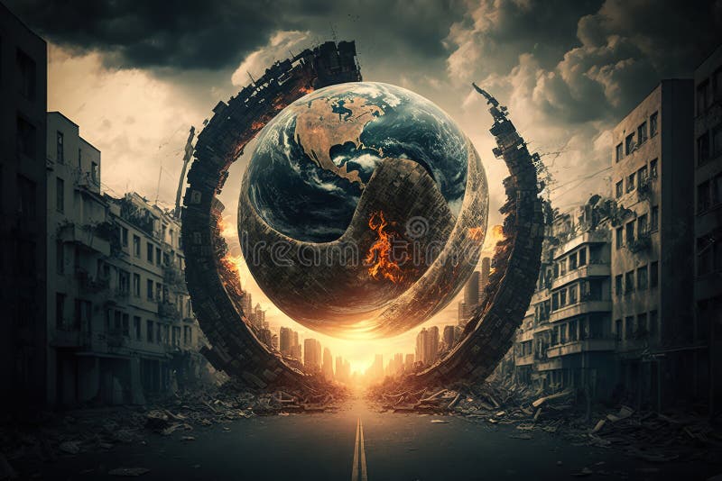 The World in Disastrous Situation Stock Illustration - Illustration of ...