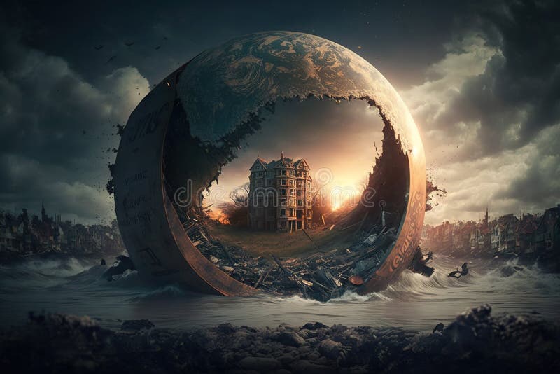 The World in Disastrous Situation Stock Illustration - Illustration of ...