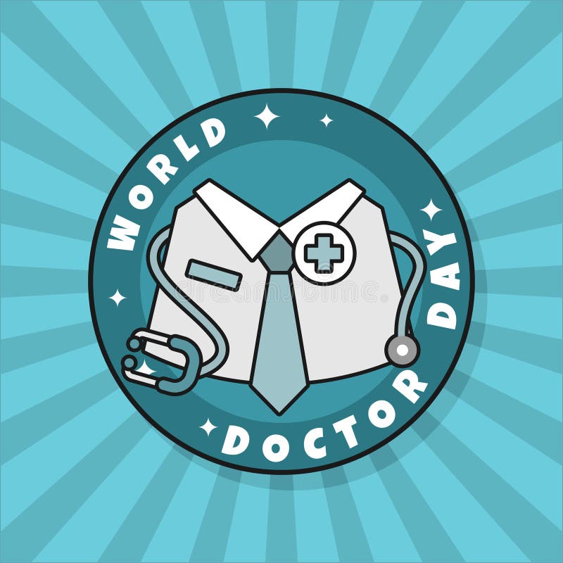World Doctor Day Groovy Vector Design Stock Vector - Illustration of ...